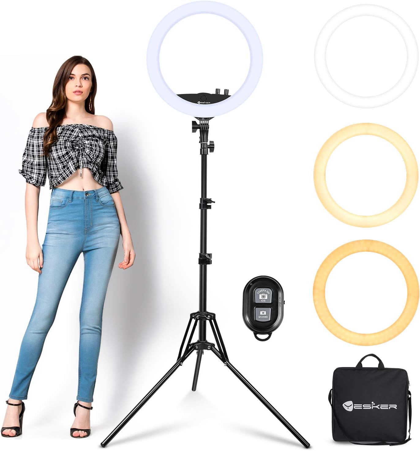 Amazon.com: Ring Light with Tripod Stand, Yesker 14 Inch LED Ringlight ...
