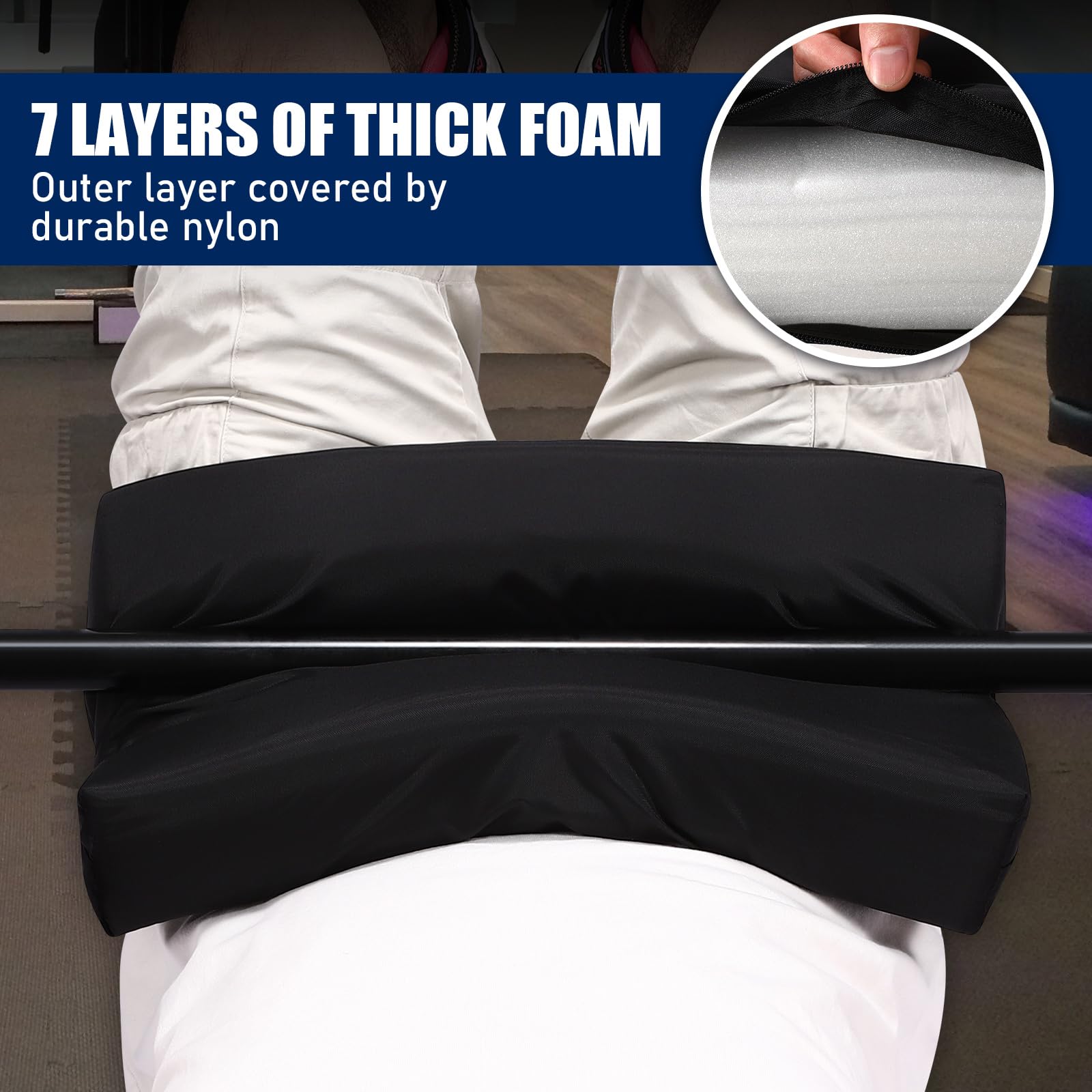 Snapklik.com : 2.76"/7CM Pivot Pad Hip Thrust, Square Foam Thick Hip ...