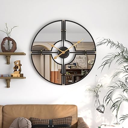 Amazon.com: TopCity Decorative Mirror Wall Clocks 27.5inch Large Modern ...