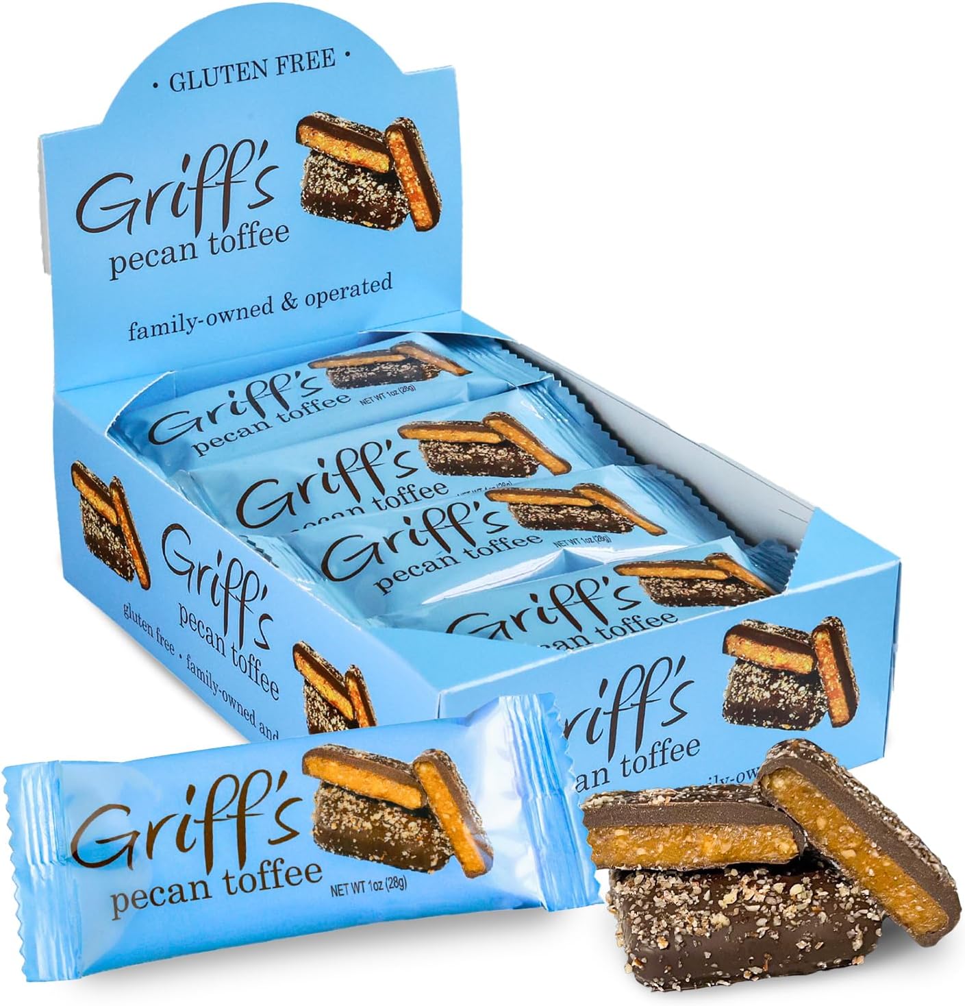 Amazon.com : Griff's Toffee, Dark Chocolate Covered Toffee Squares ...