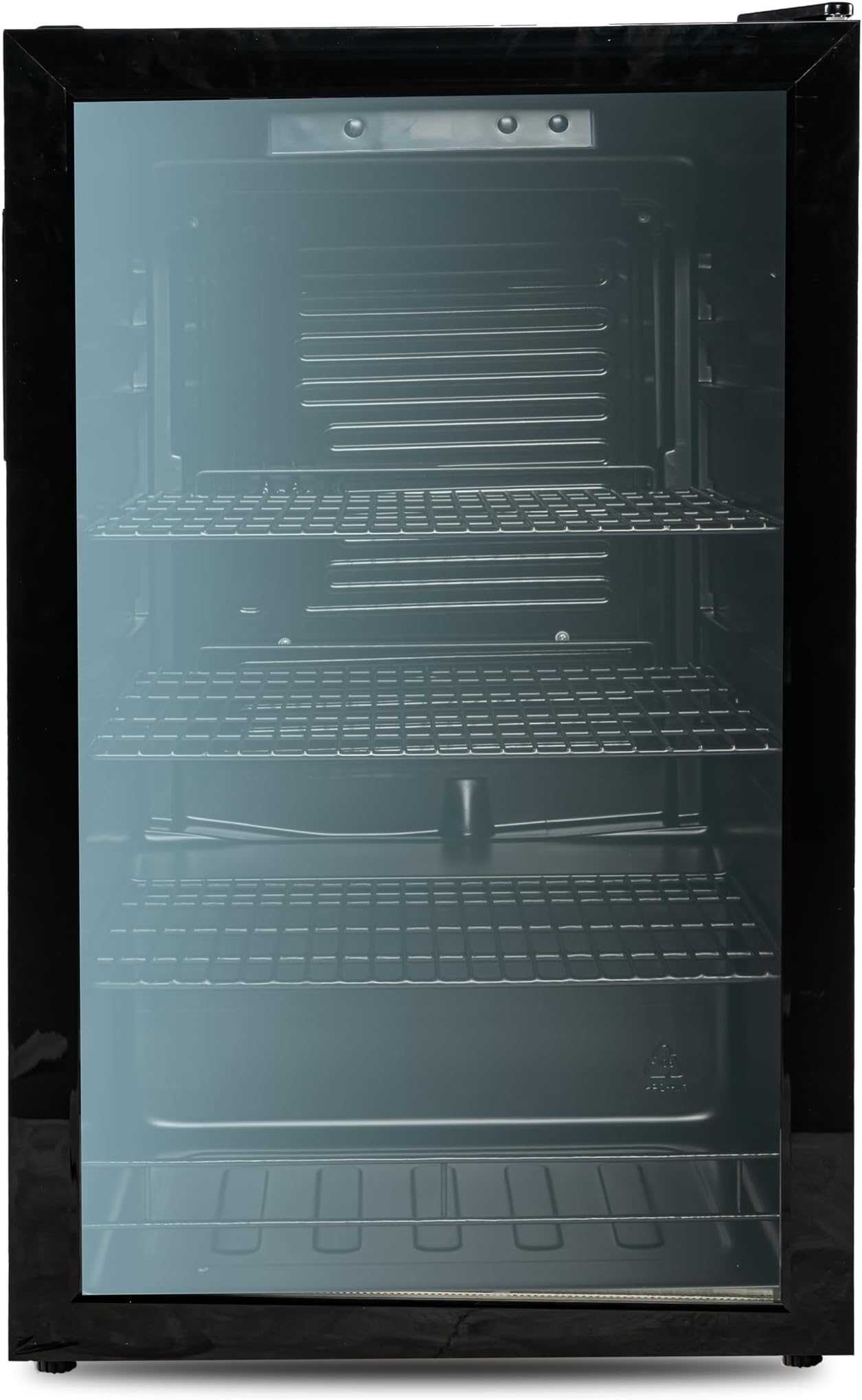 Nikai 126 Liter Mini Display Refrigerator Black Glass Door, 3 Shelves ...