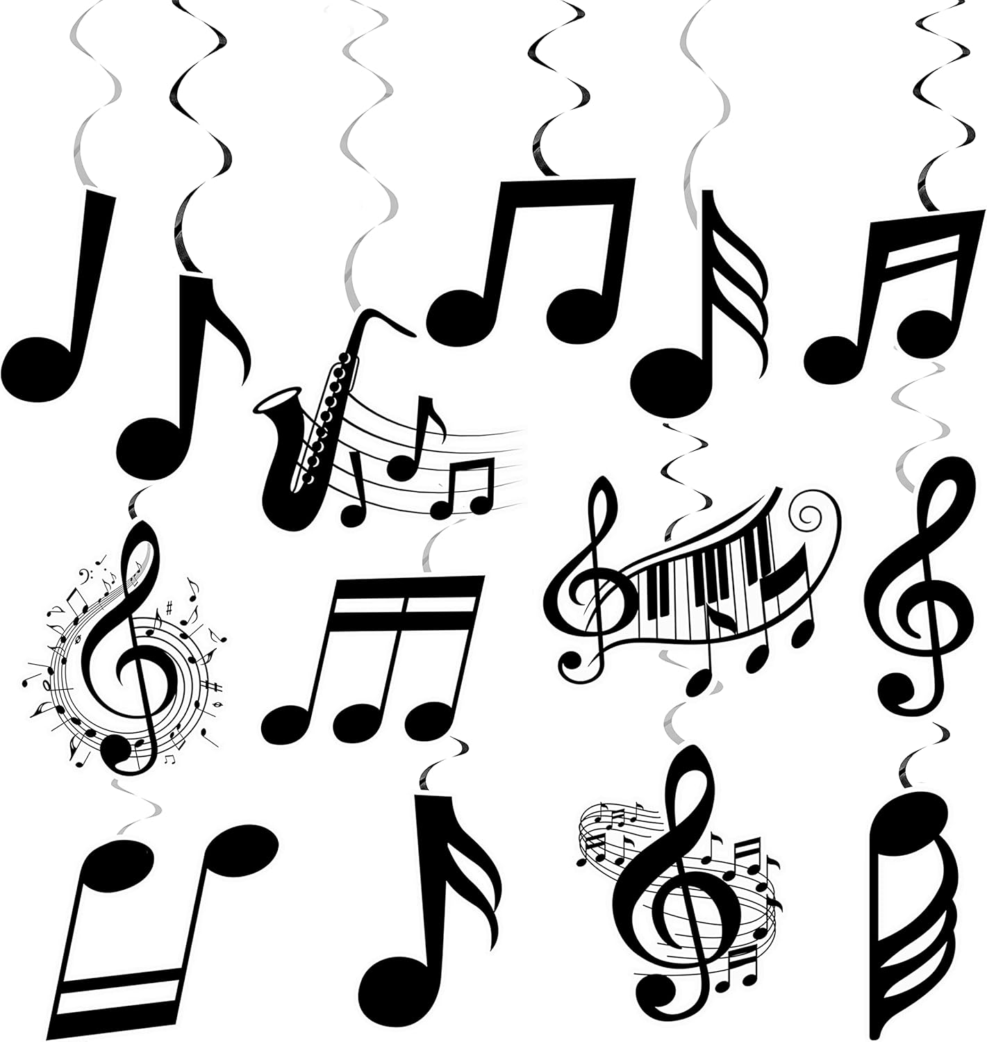 Music Note Hanging Swirls Musical Birthday Party Decorations Musical ...