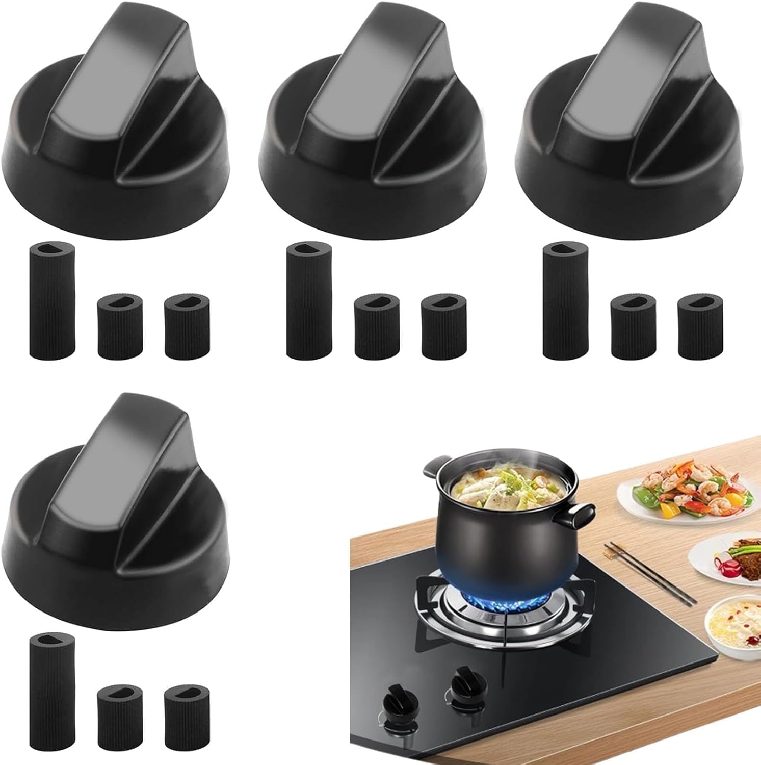 YREYBN 4 Pcs Cooker Knobs Replacement Oven Knobs, Universal Control ...