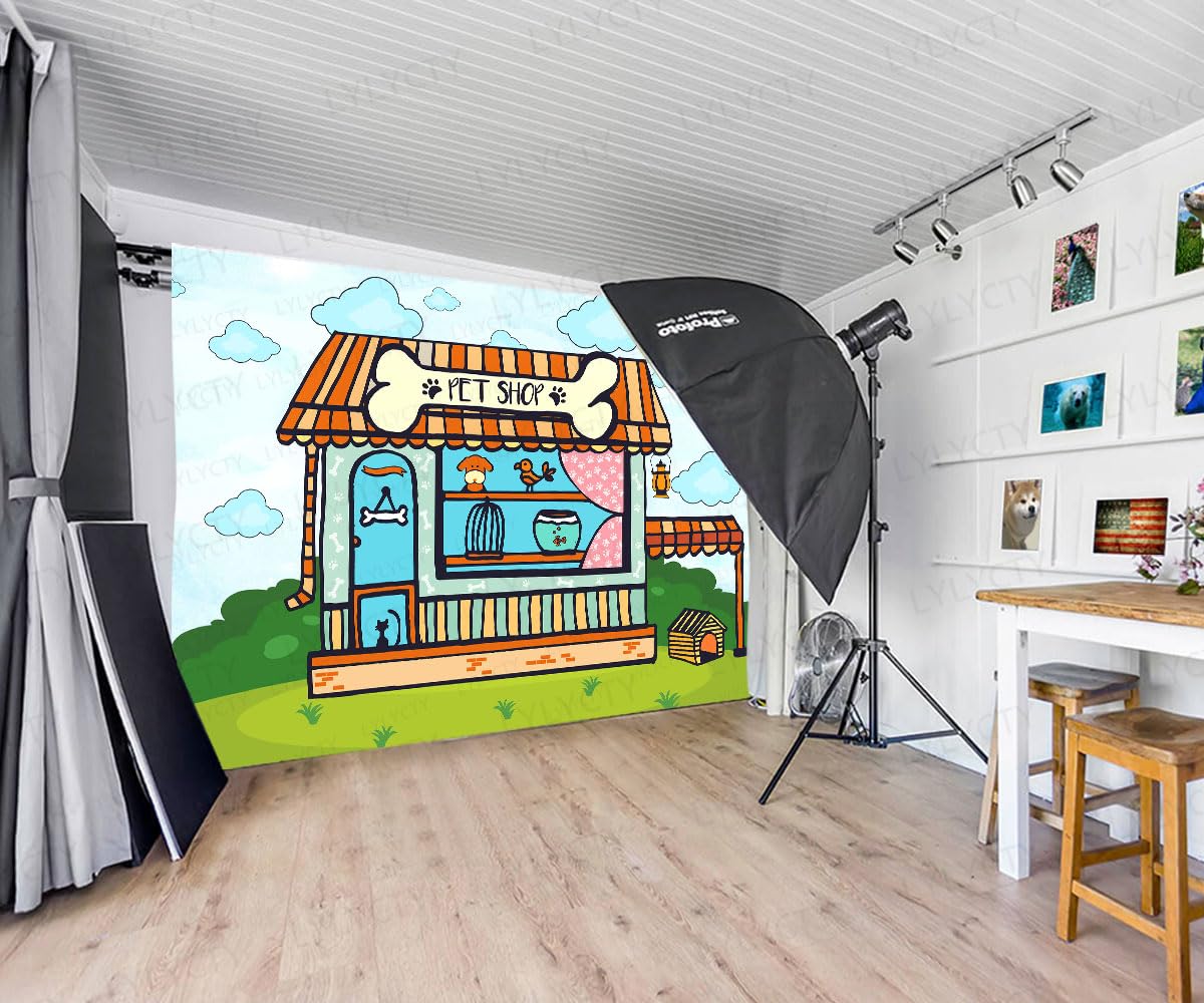Dog Photo Backdrop Aazon.co : BELECO 7x5ft Fabric Cartoon Pet Store ...