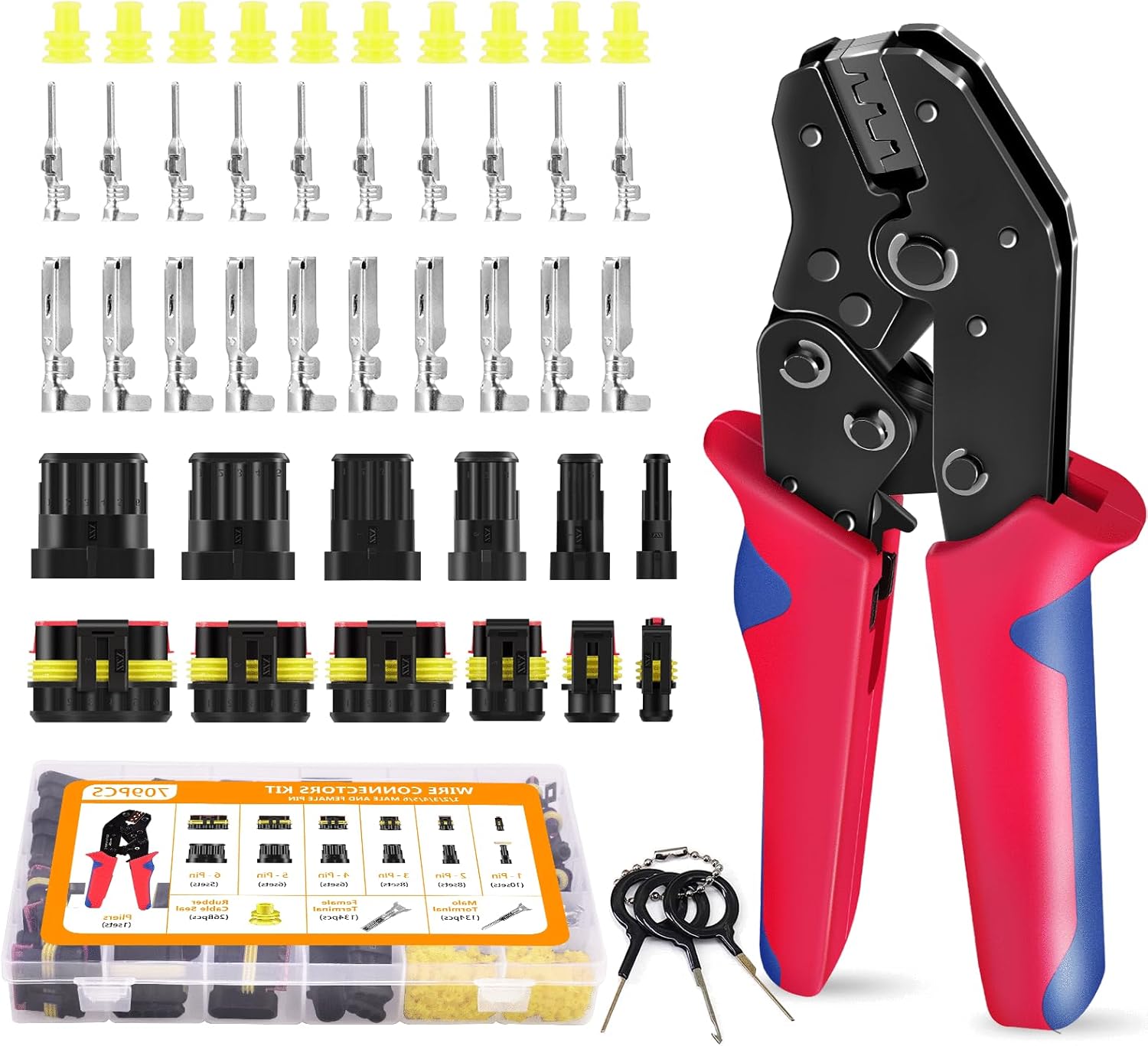 709Pcs 43 Kits Waterproof Automotive Wire Connectors With Ratcheting ...