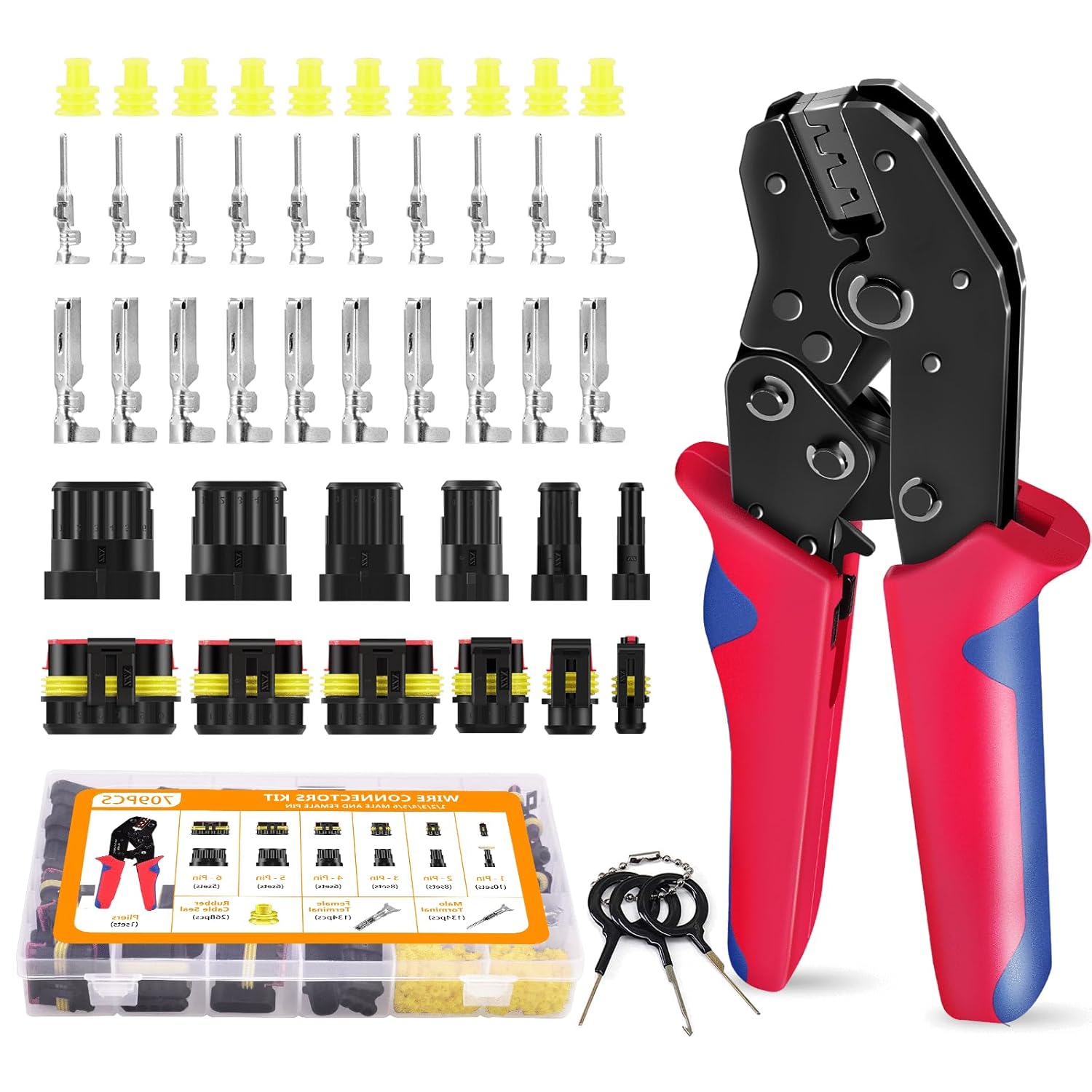 709Pcs 43 Kits Waterproof Automotive Wire Connectors With Ratcheting ...