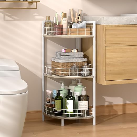 Amazon.com: DAOUTIME Bathroom Standing Shelf, 3 Tier Free-Standing ...