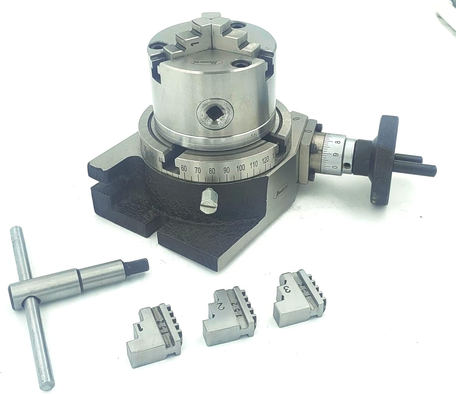 Assorts 80 mm 3 Jaw Self Centering Chuck with Back Plate (With 4"/ 100 ...