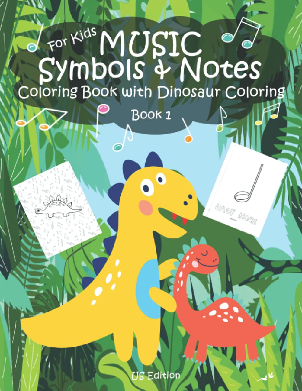 Buy Kids Music Symbols and Notes Coloring Book with Dinosaur Colorings ...