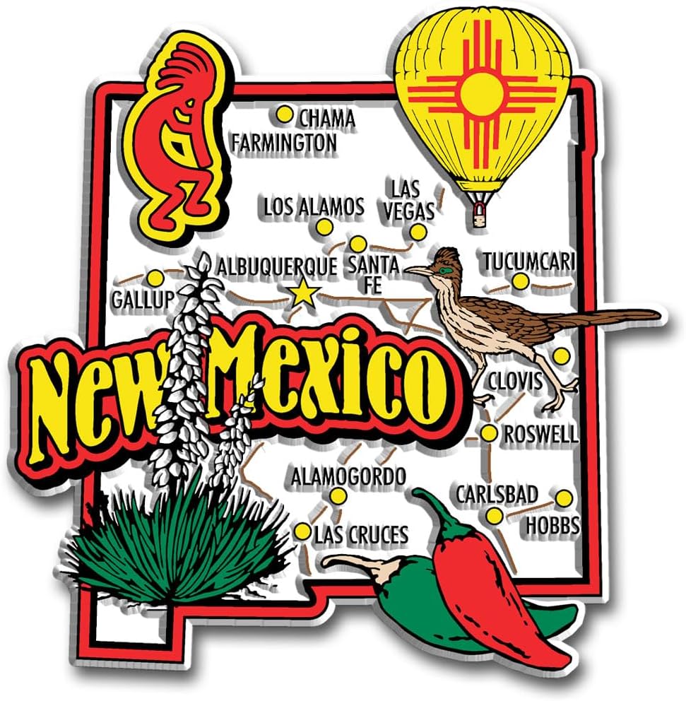 Amazon.com: New Mexico - Acrylic State Map Refrigerator Magnet : Home ...
