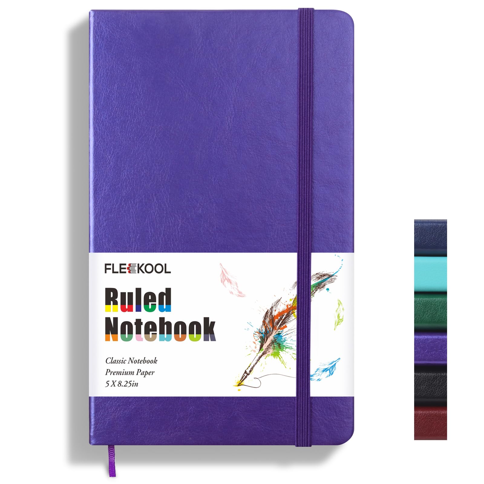 Amazon.com : FLEEKOOL A5 Lined Journal Notebook, Leather College Ruled ...