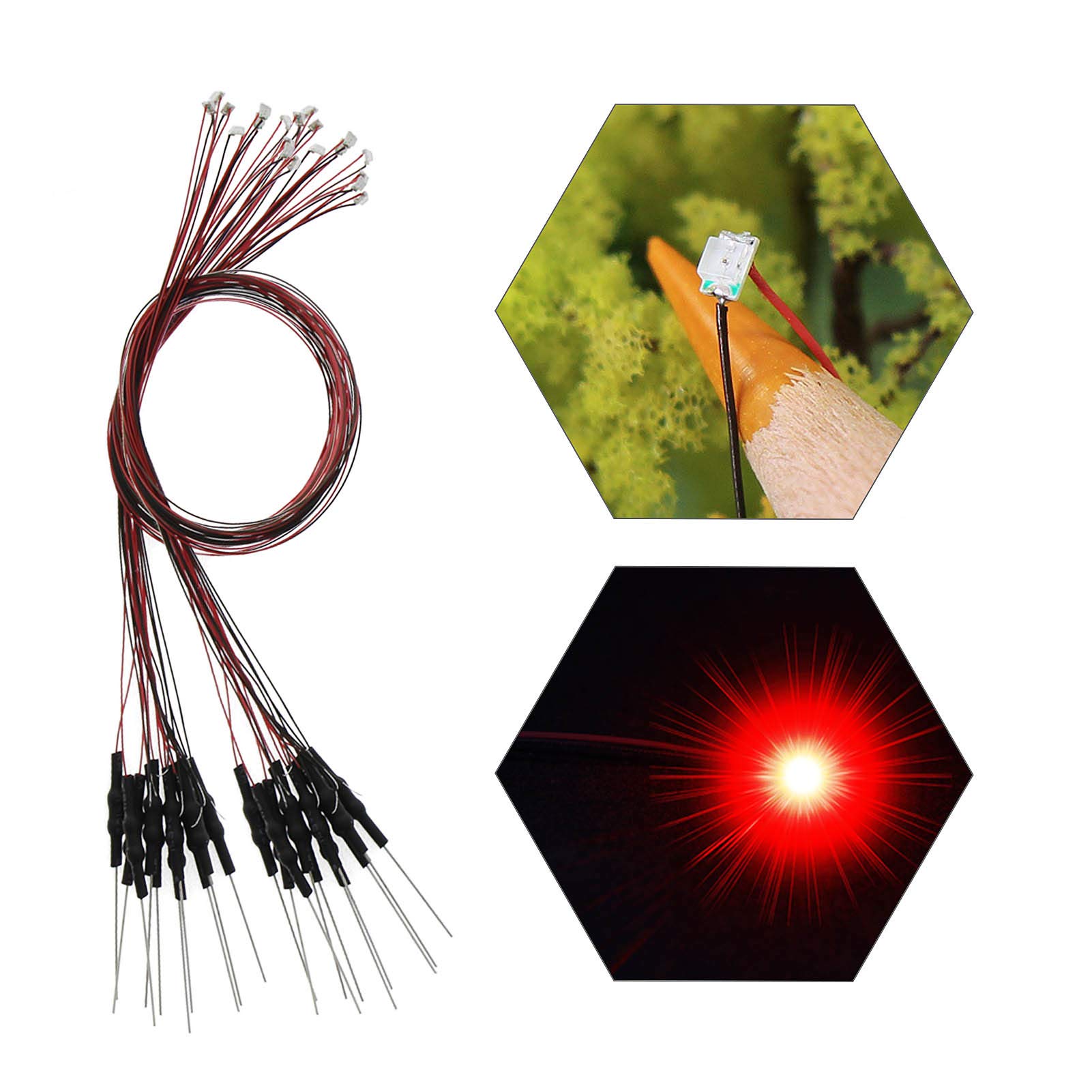 Snapklik.com : 20pcs Pre-Wired 0805 Red SMD LED Light Emitting Diode ...