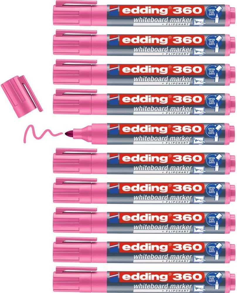 edding 360 whiteboard marker - pink - 10 whiteboard pens - round tip 1. ...