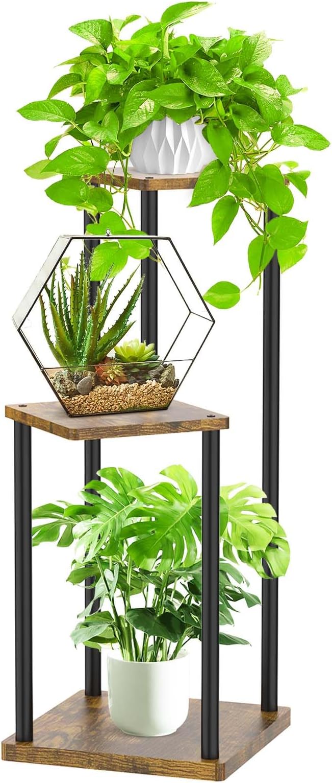 Angoily 2PCS Tiered Plant Stand, Tabletop Bamboo Plant Stand, Mini ...