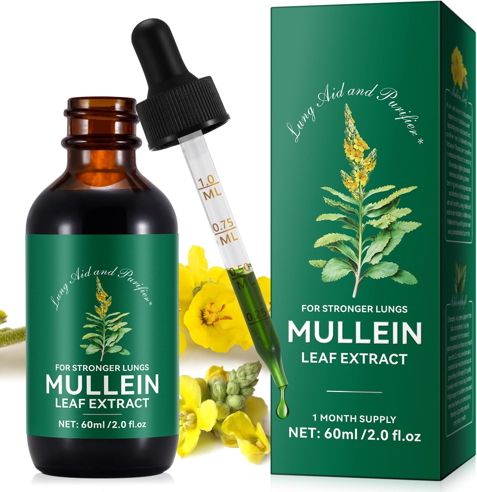 Amazon.com: Clean Nutra Mullein Drops for Lungs Organic Chlorophyll ...