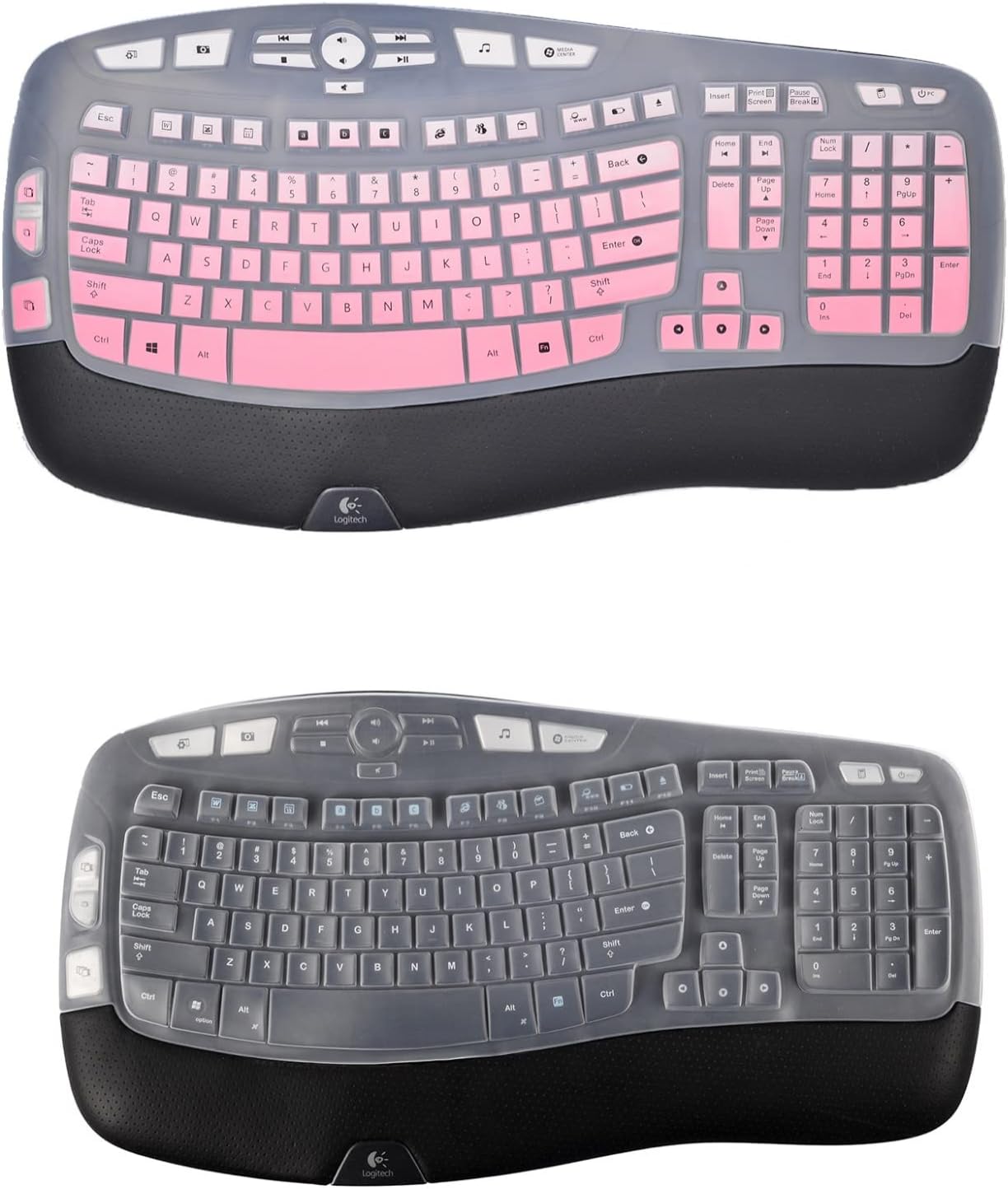 Amazon.com: 1Pcs Gradient Pink Keyboard Cover and 1Pcs Transparent ...