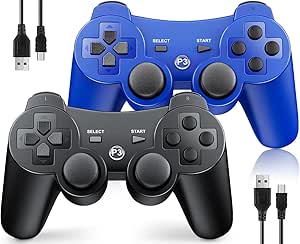 Controllers 2 Pack for PS3 Wireless Controller for Sony PlayStation 3 ...