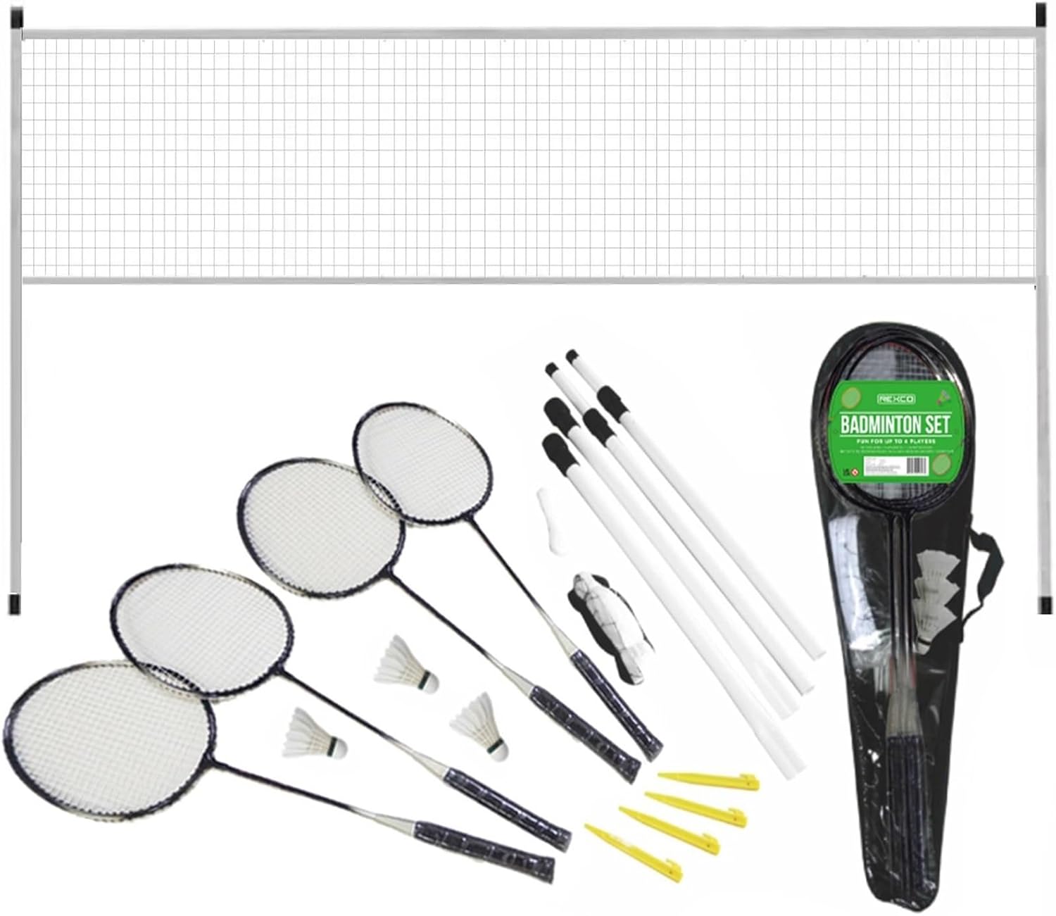 Rexco Professional Badminton Set Premium Deluxe 4 Player Racket ...