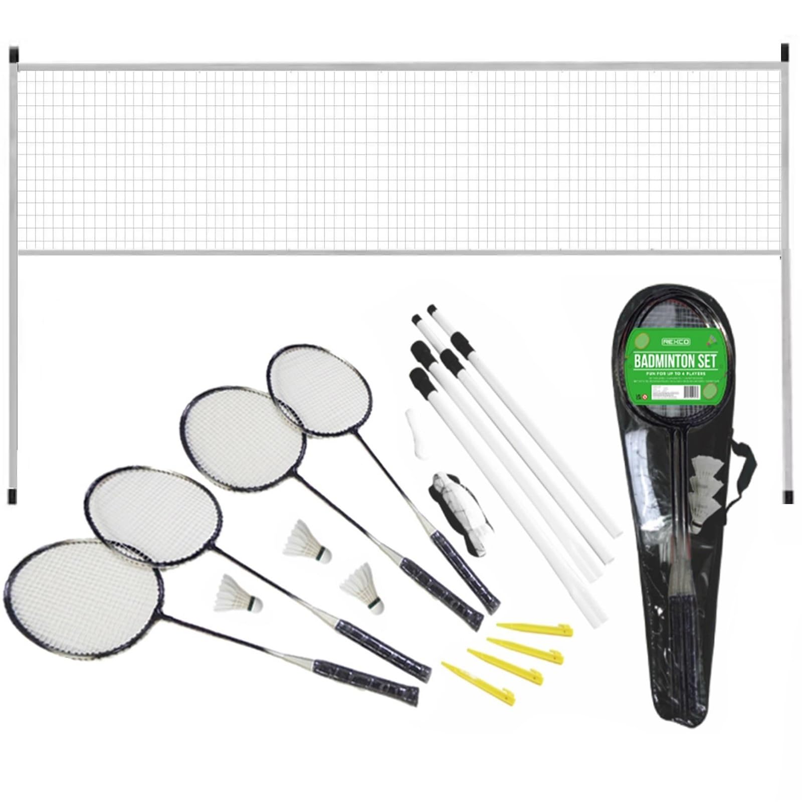 Rexco Professional Badminton Set Premium Deluxe 4 Player Racket ...