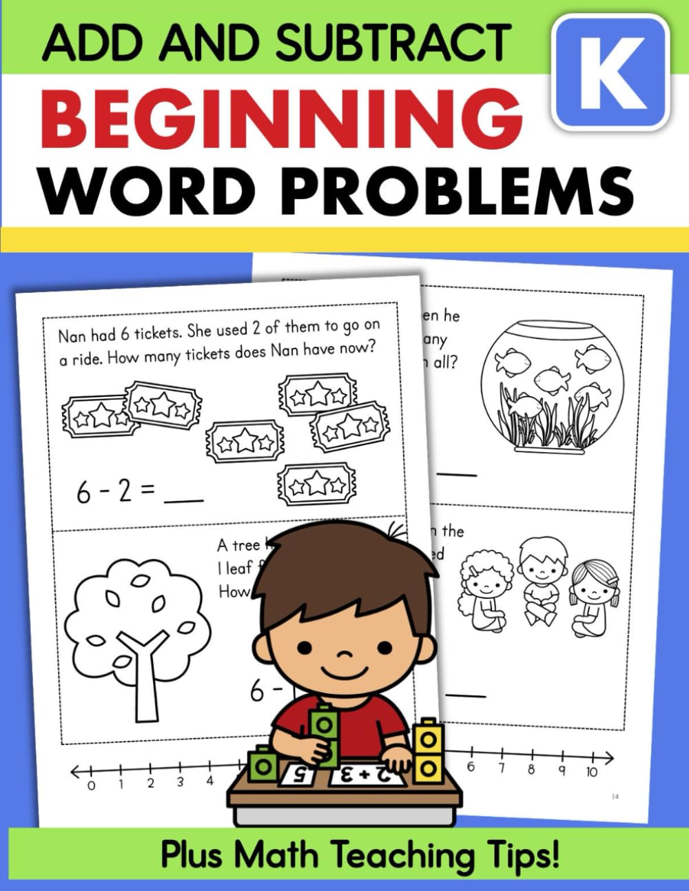 Word Problems Kindergarten Addition and Subtraction Workbook: Learn to ...