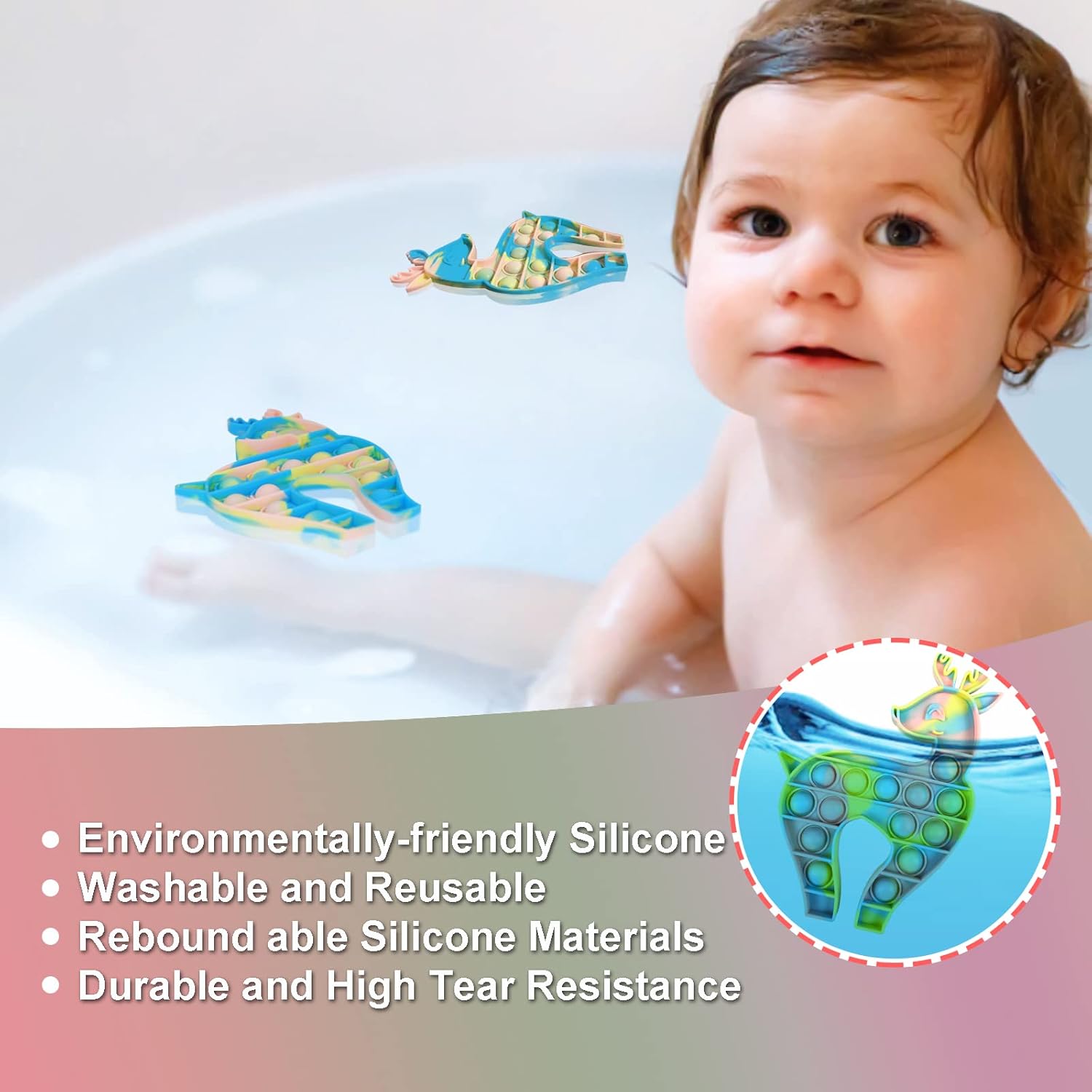 Tces Fidget Toys, Reindeer Push Bubble Poppers Toy 2 Pack Push Bubble ...