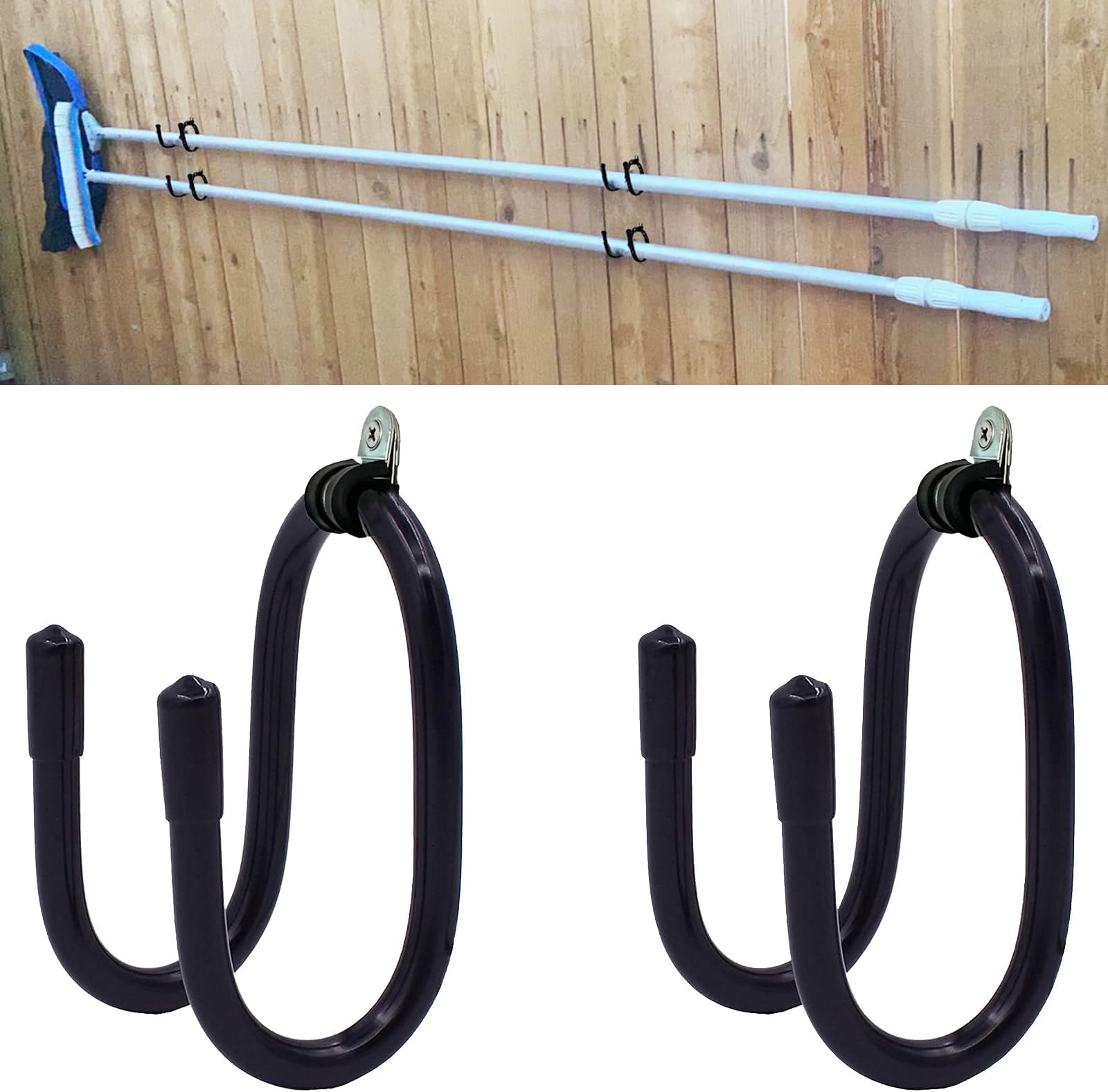Amazon.com: 2 Pack Pool Pole Hanger/Hook, Pool Cleaning Tool Holder and ...