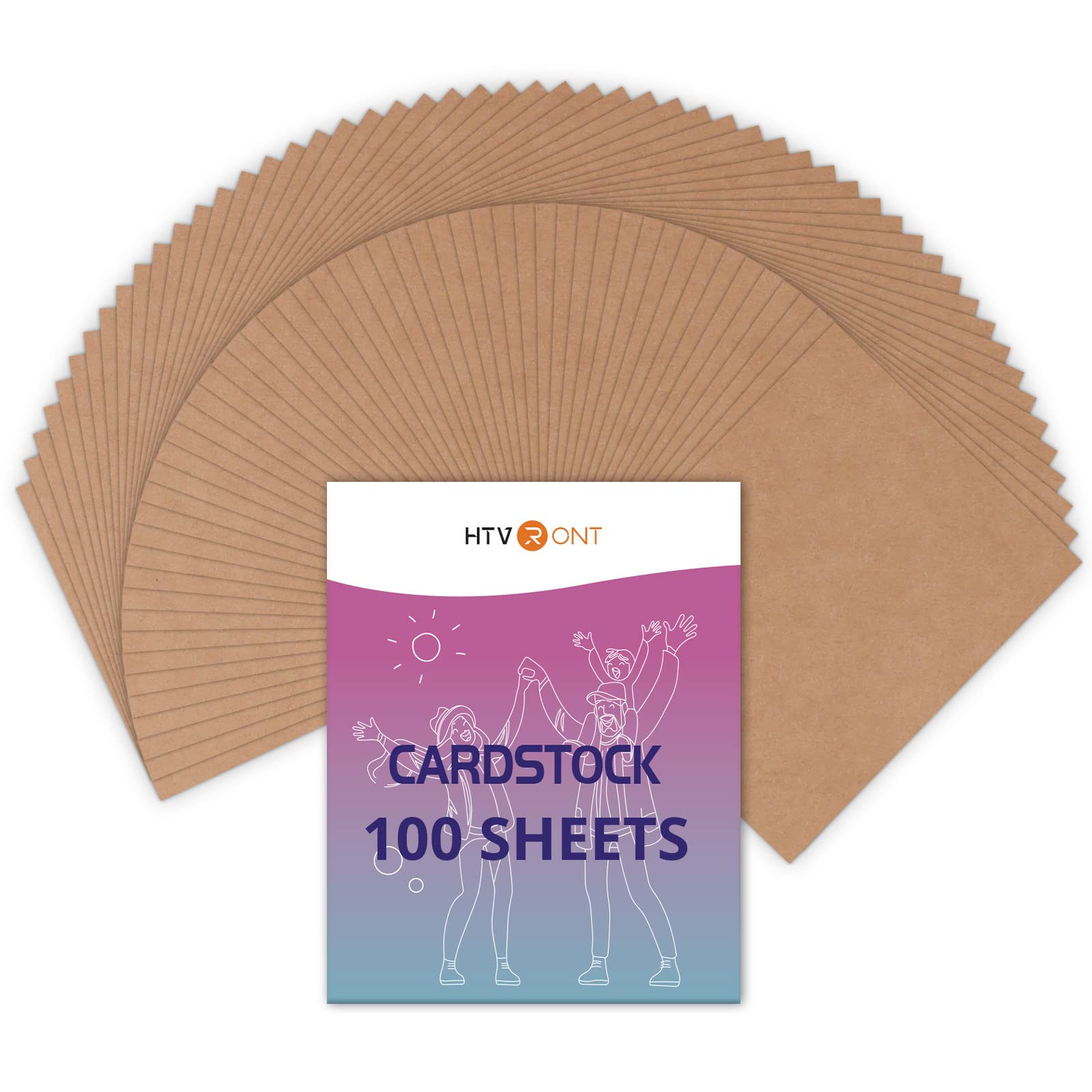 Amazon.com : HTVRONT Brown Kraft Cardstock Paper - 100 Sheets Cardstock ...