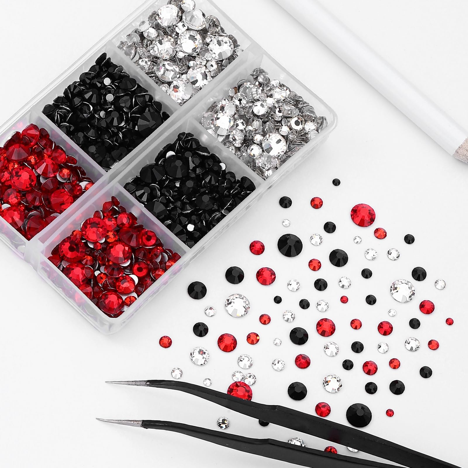 Amazon.com: QPRETTY DU 3500PCS SS6-SS30 Mix Size 6 Grid Box Glass ...