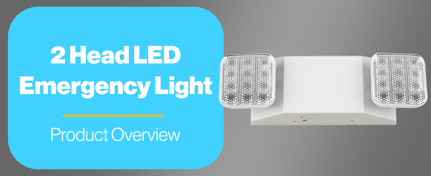 EXITLUX 6 Packs LED Emergency Lights With Battery Backup, Two Head ...