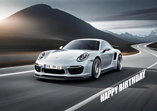 Happy Birthday Porsche 911 GT3 Car Greeting Card 125mm x 178mm ...