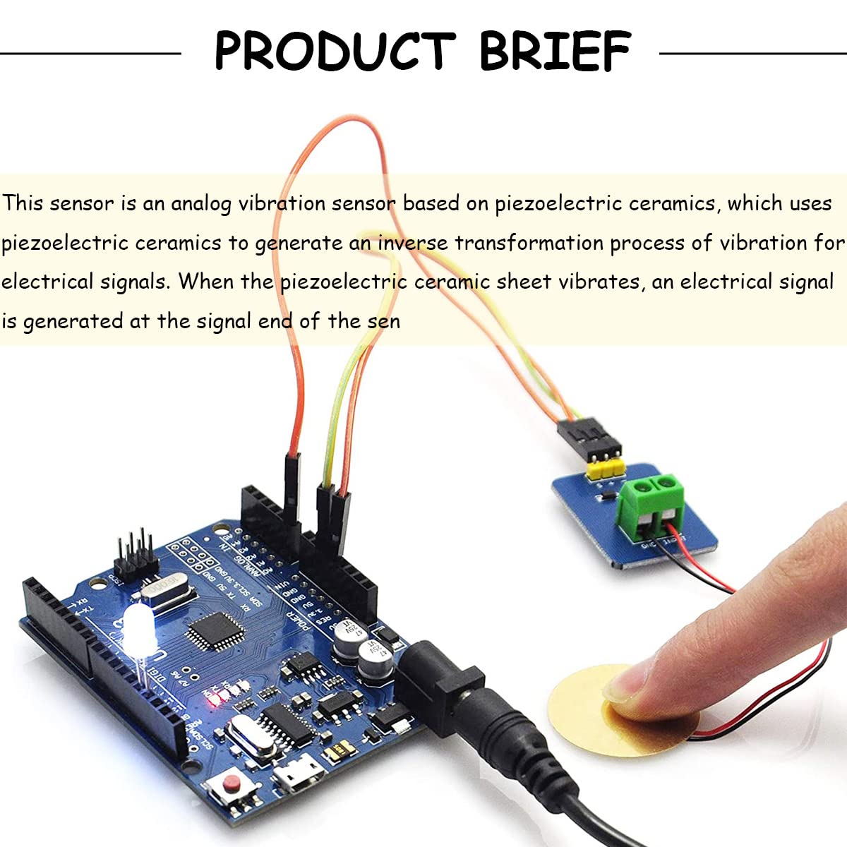 Snapklik.com : DAOKAI 5 Pcs Analog Piezo Ceramic Vibration Sensor ...