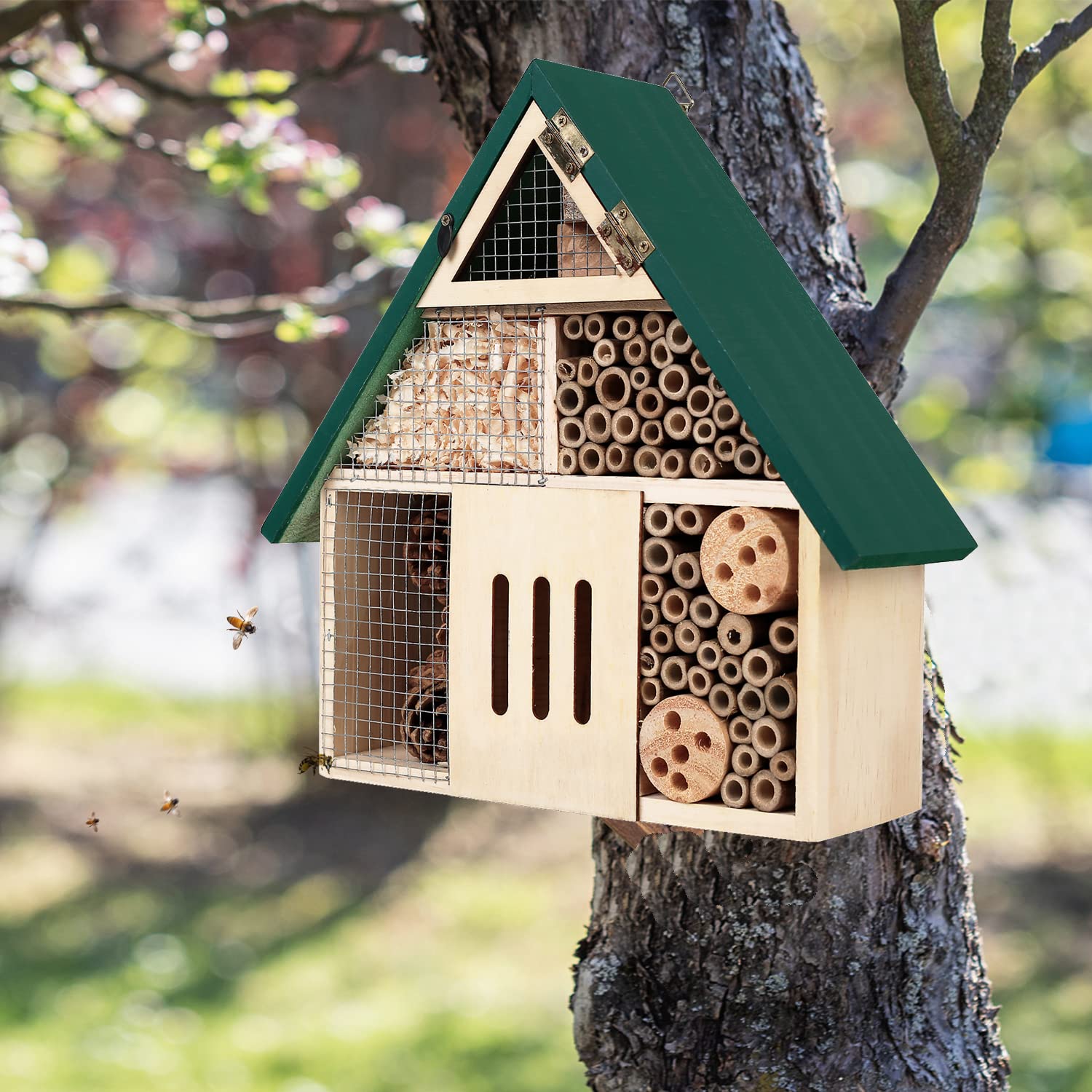 Snapklik.com : Antiai Wooden Insect House,Mason Bee Hotel, Hanging ...