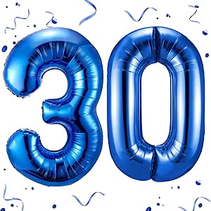 Amazon.com: Gejoy 40 Inch Number 30 Balloons Jumbo 30 Foil Giant Number ...