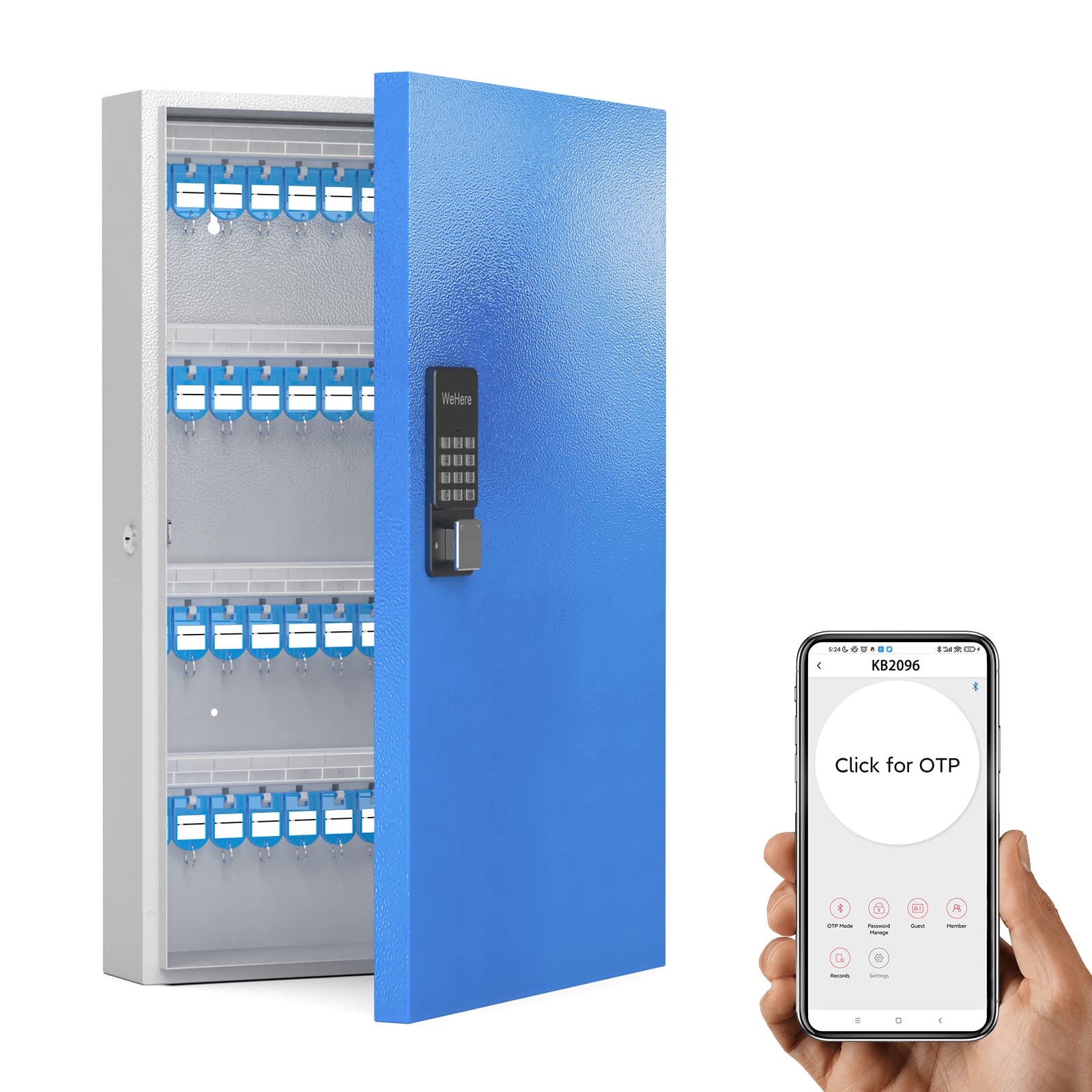 Buy WeHere96 Key Lock Box(Plus) Wall , APP Bluetooth/One Time Pas/Wi-Fi ...