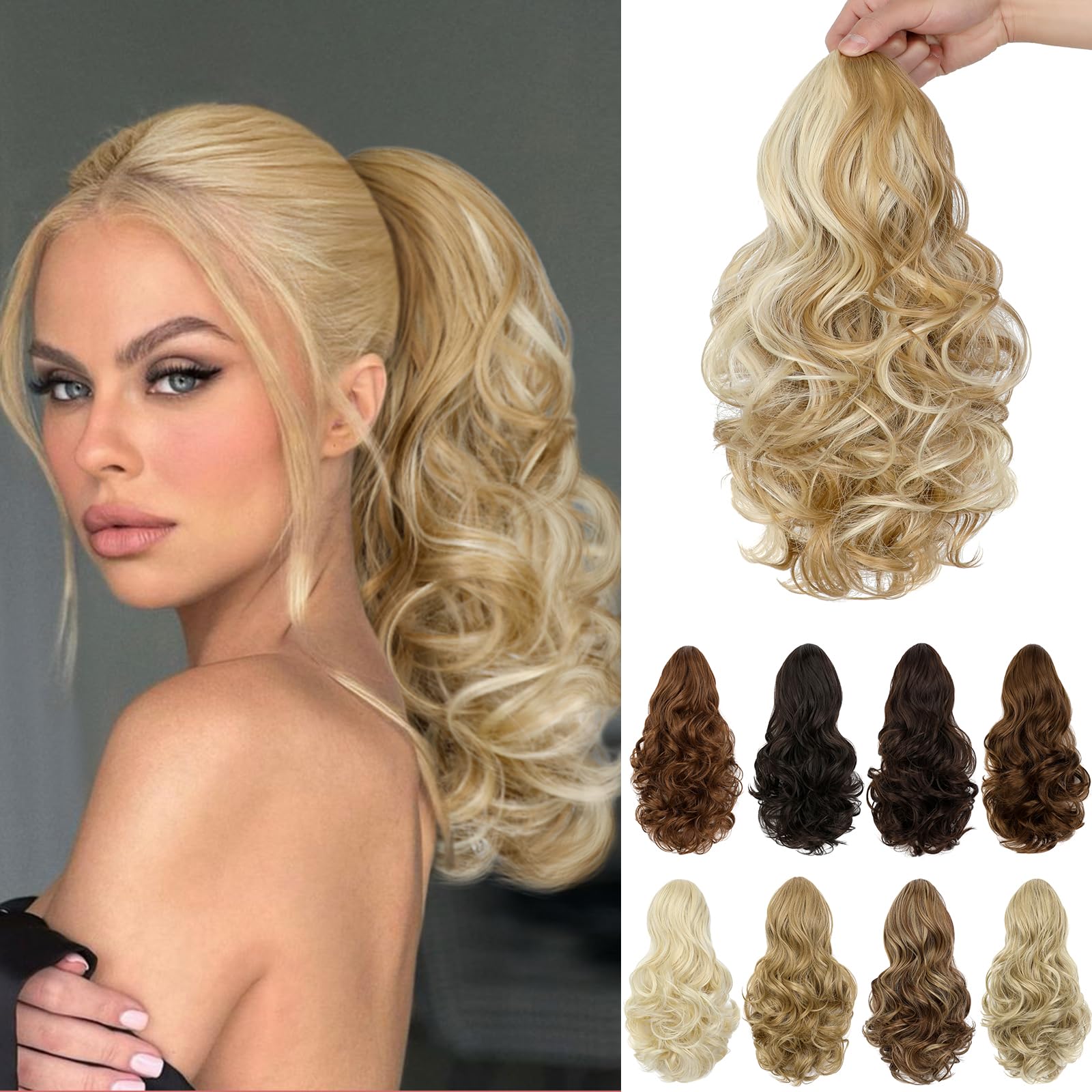 Amazon.com : Leterly Ponytail Extension,15" Drawstring Ponytail Hair ...