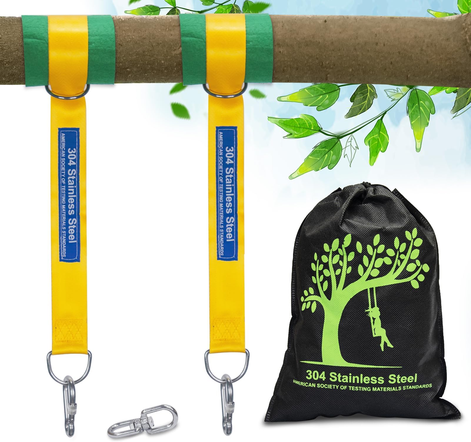 Amazon.com: Safe Tree Swing Straps Hanging Kit with Two Alloy ...