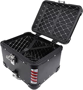 Amazon.com: 45L Motorcycle Top Box with Safety Lock Quick Release ...