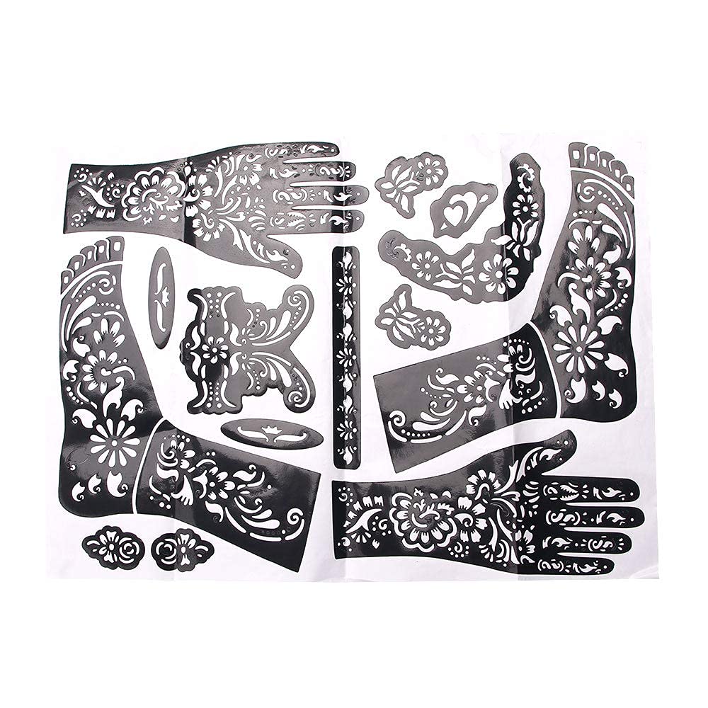 Amazon.com : Henna Tattoo Kit Stencils,Temporary Reusable Unisex Tattoo ...