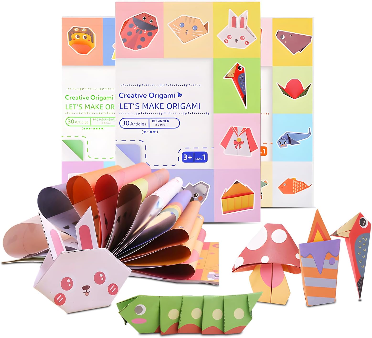 Amazon.com : Teniinet 90 Sheets Origami Paper Kit for Kids, Double ...