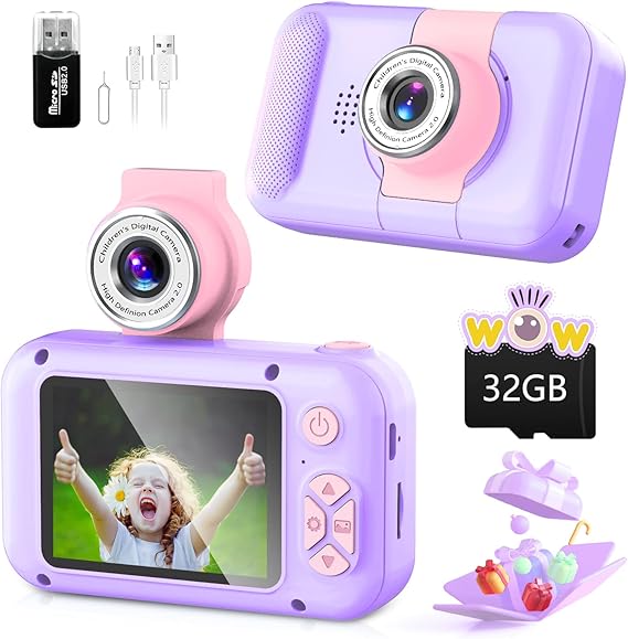 Amazon.com: Kid Camera,ARNSSIEN Camera for Kid,2.4in IPS Screen Digital ...