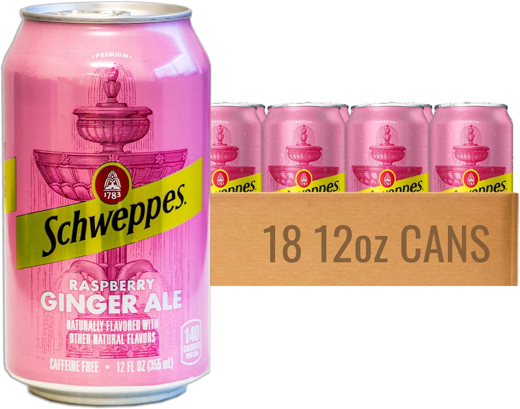 Amazon.com : Schweppes Raspberry Ginger Ale - Refreshing, Crisp ...