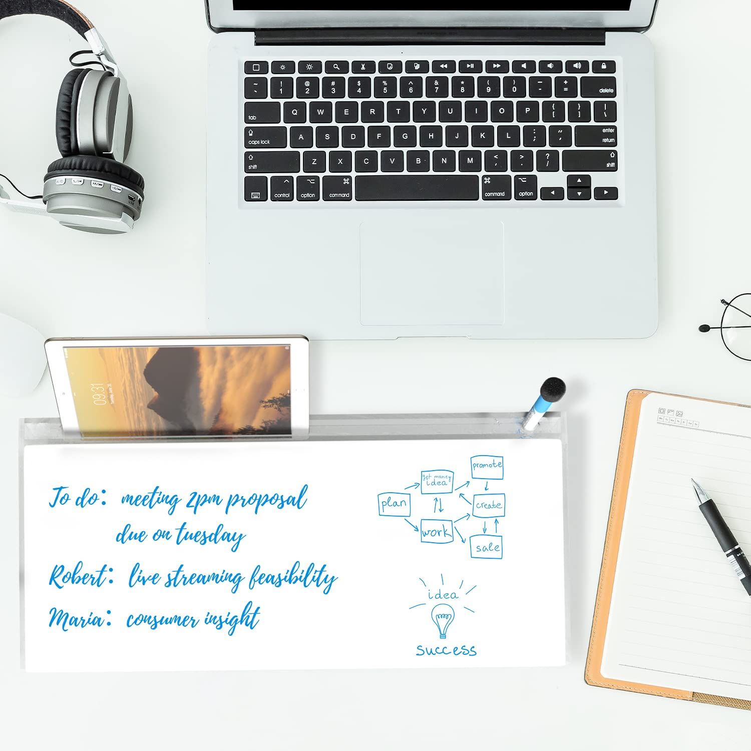 Snapklik.com : Hivillexun Small Acrylic Desktop Whiteboard Dry Erase ...