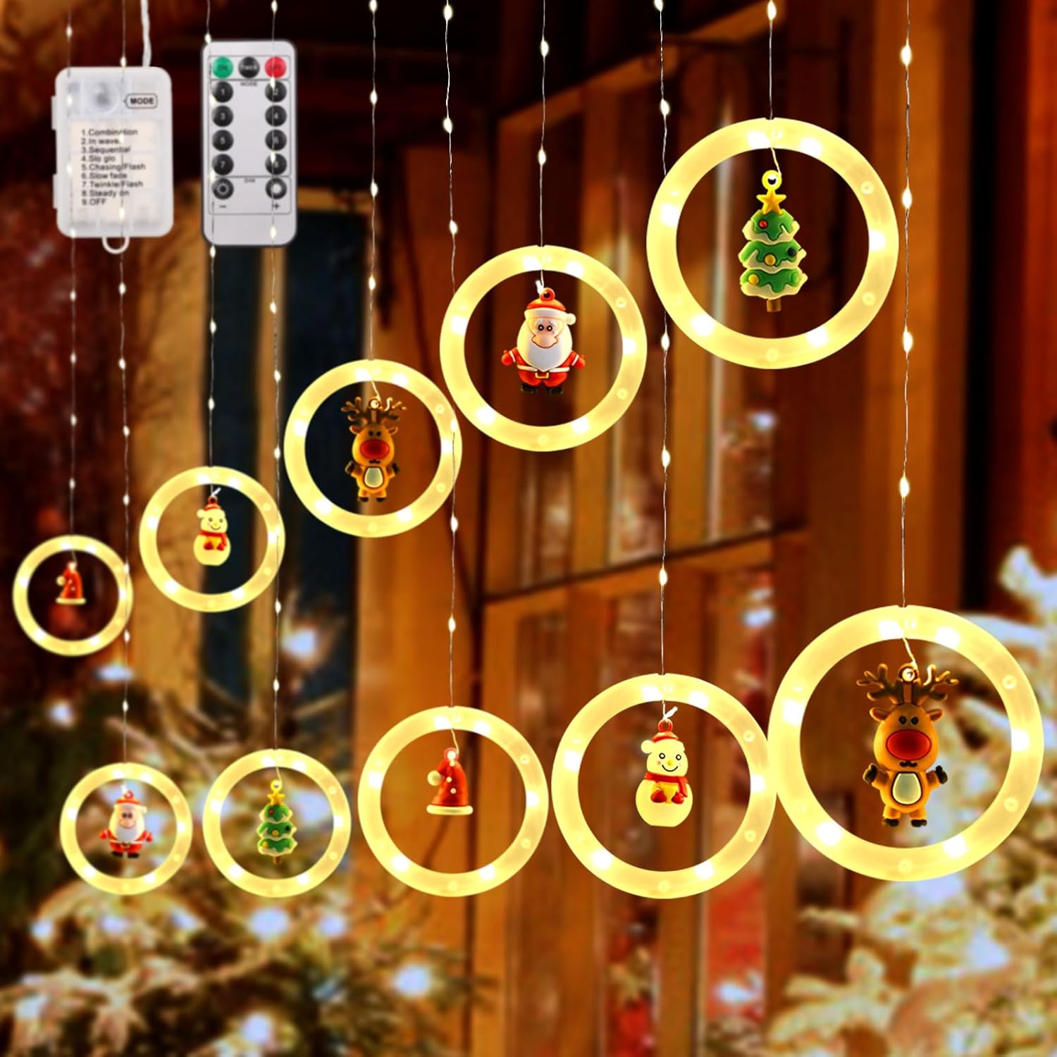 LIHAO 3M Christmas LED String Light with 8 Light Modes & Remote, 10 ...