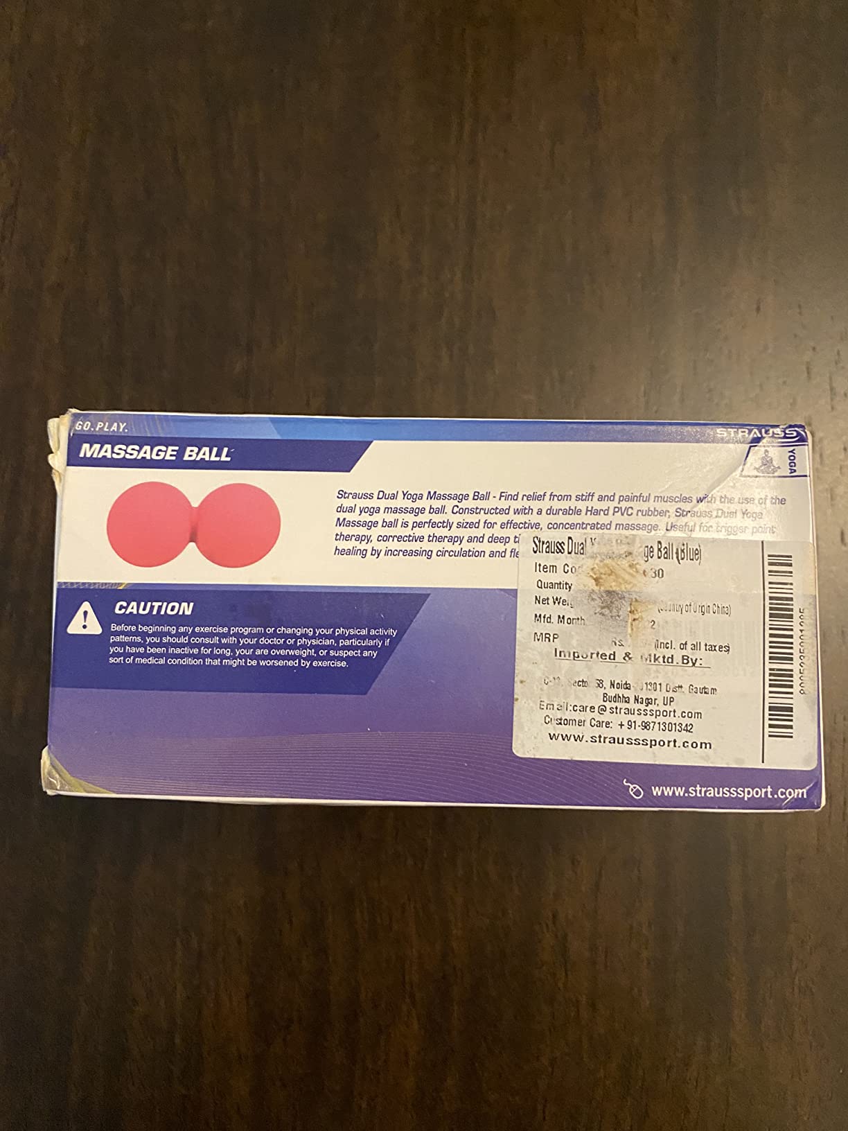 Strauss Yoga & Lacrosse Massage Dual Peanut Shaped Ball | Ideal for ...