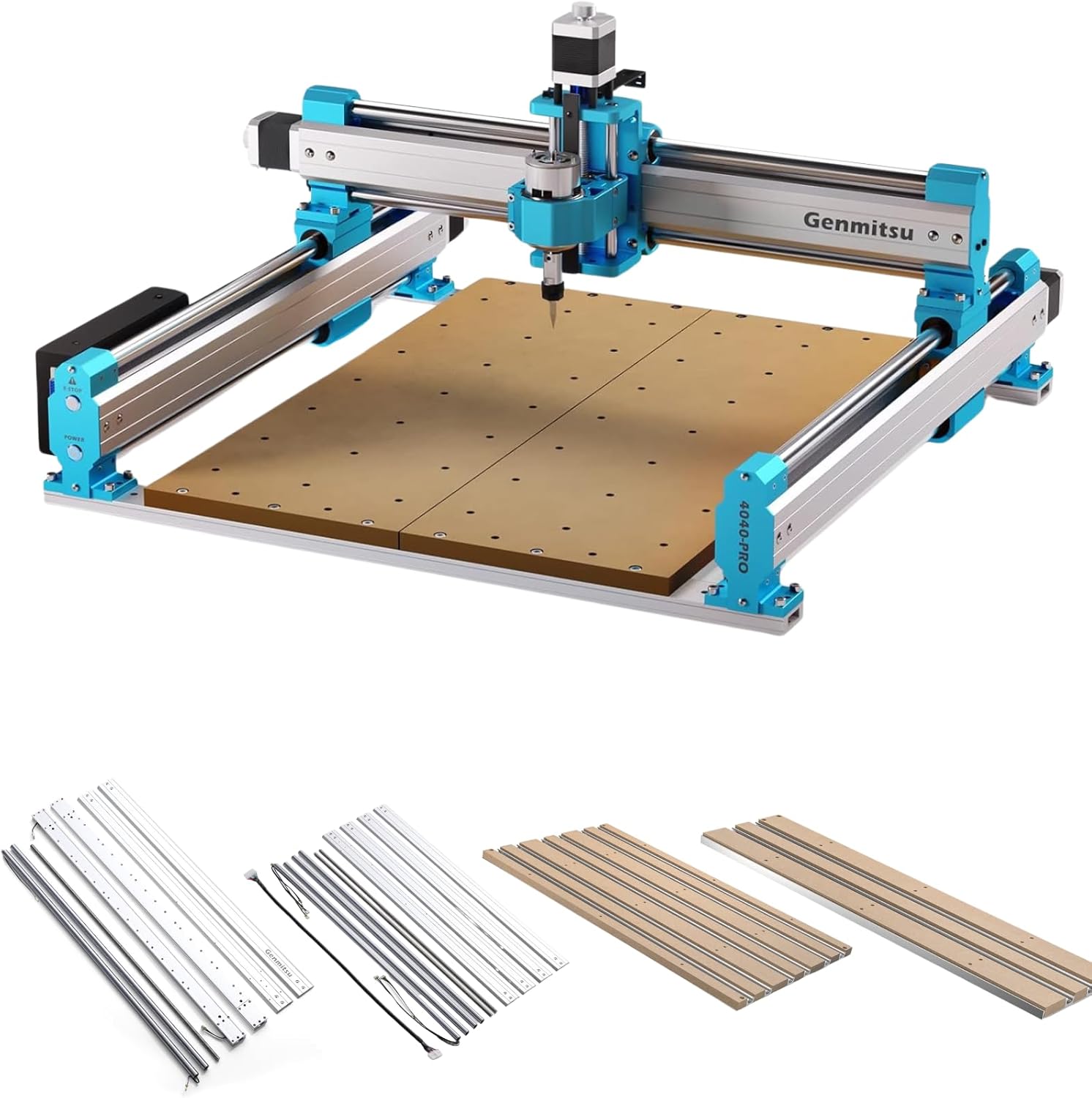Genmitsu CNC Router Machine 4040-PRO + X-axis & Y-axis Extension Kit ...