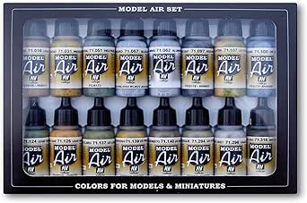 Amazon.com: Vallejo Tank Model Air Paint, 17ml, 0.57 Fl Oz (Pack of 16 ...
