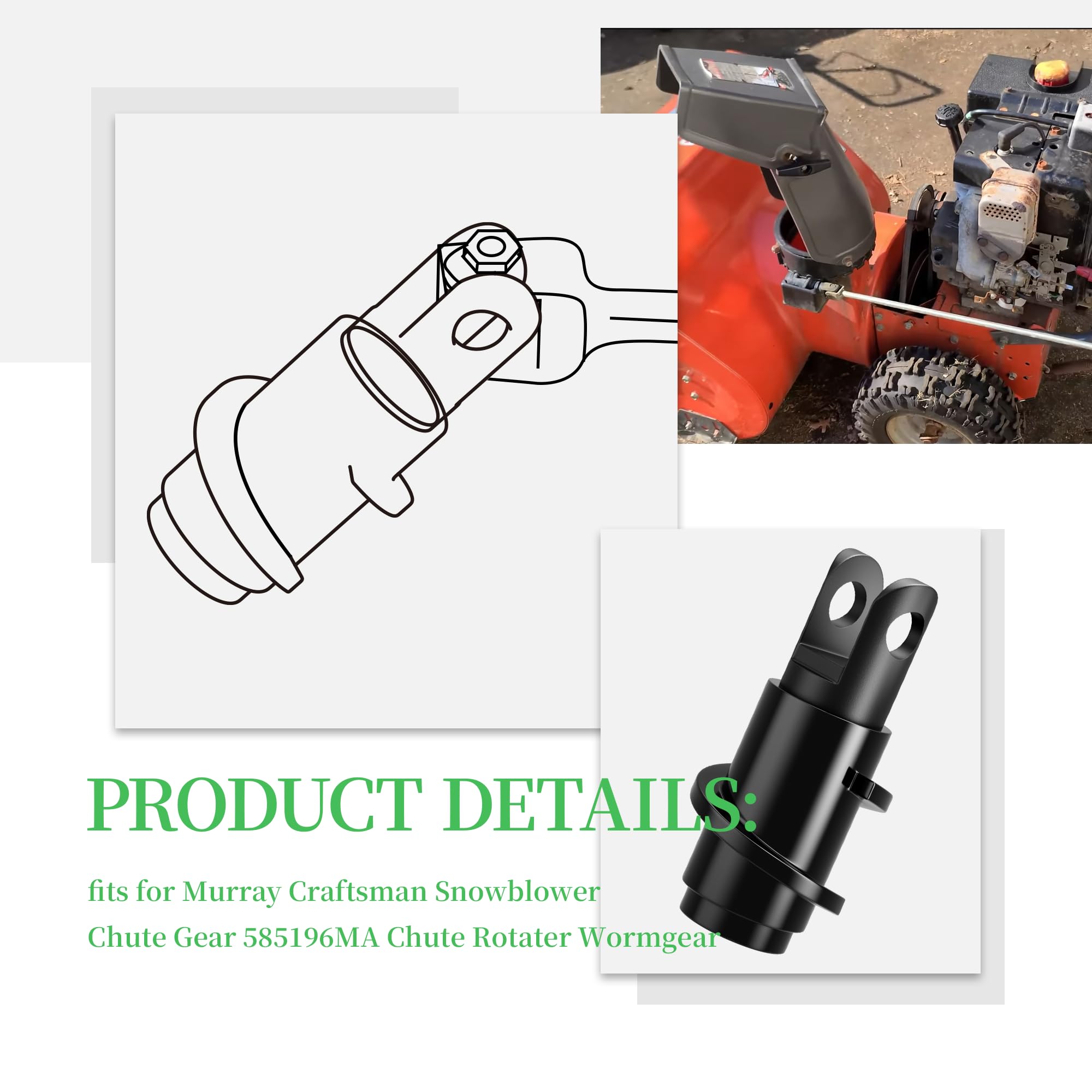 Snapklik.com : Snowblower Chute Rotater Wormgear 585196MA For Murray ...