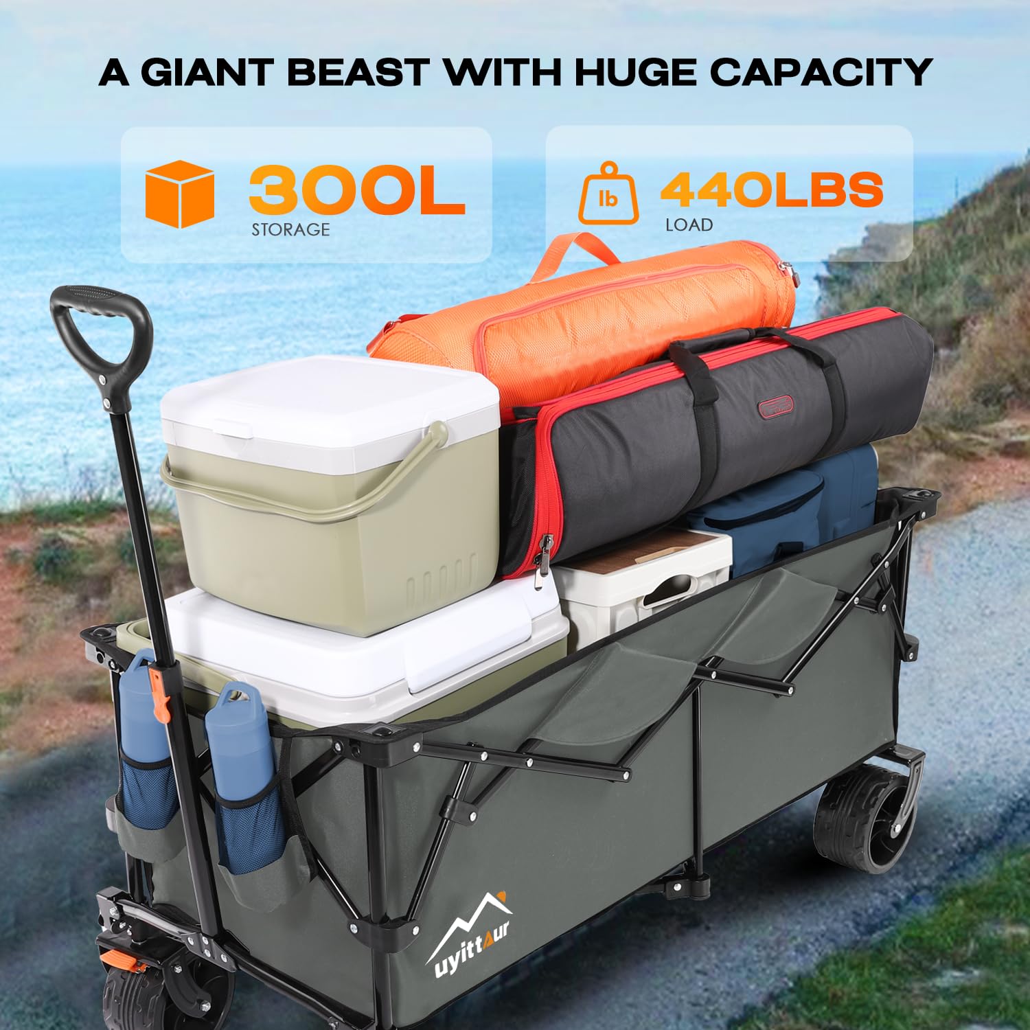 Snapklik.com : Uyittour 300L Extra Large Collapsible Foldable Wagon ...