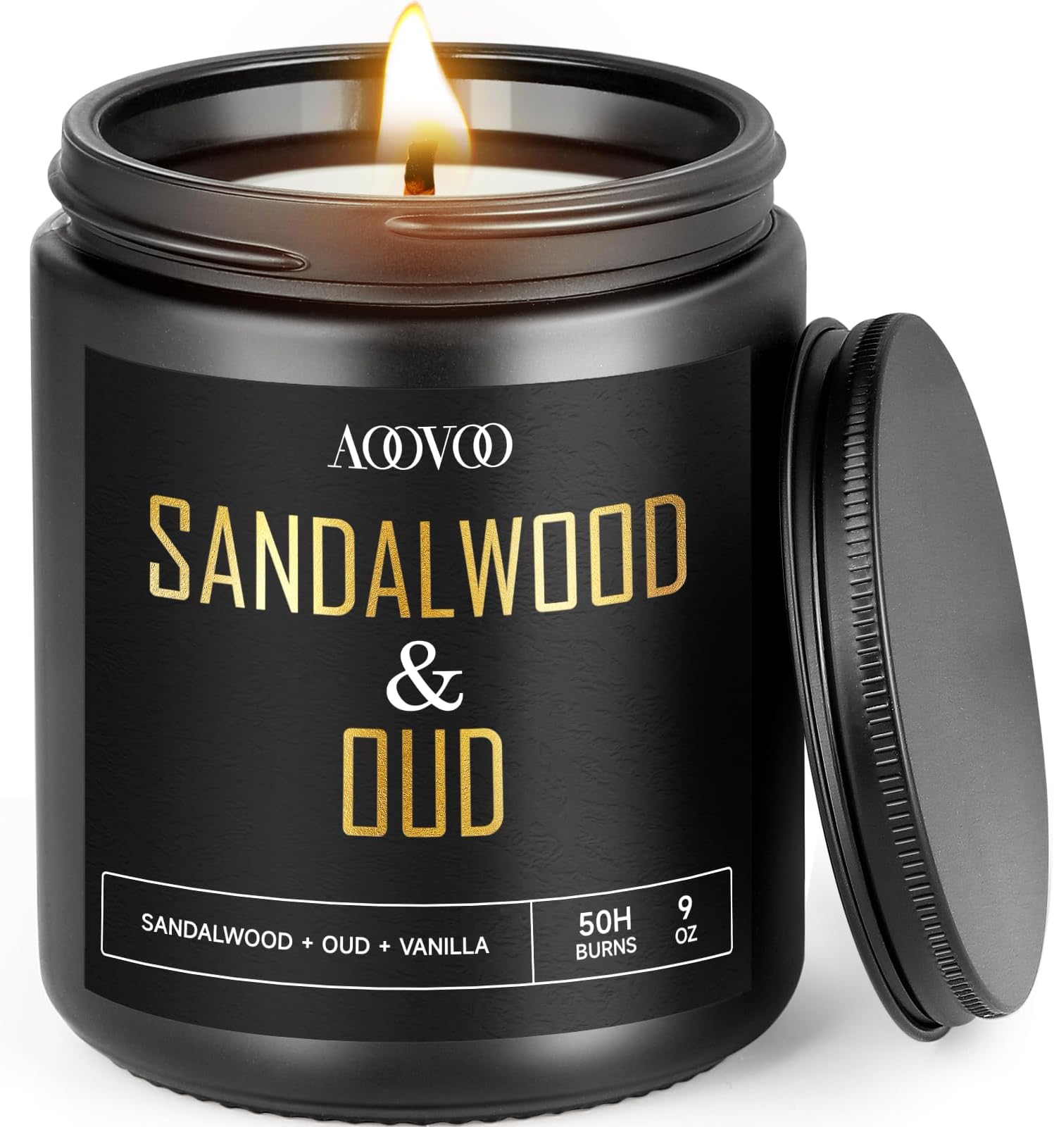 Amazon.com: AOOVOO Scented Candles for Men - Sandalwood & Oud Candles ...