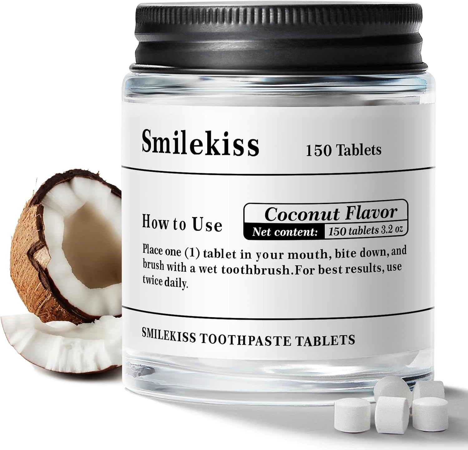 Amazon.com: Smilekiss Toothpaste Tablets -Nano Hydroxyapatite Chewable ...